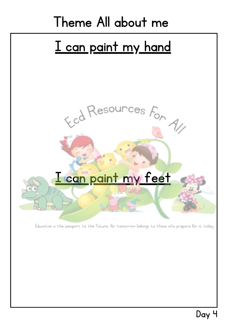 2024 All about me theme activities + theme chart – ECD resources for all