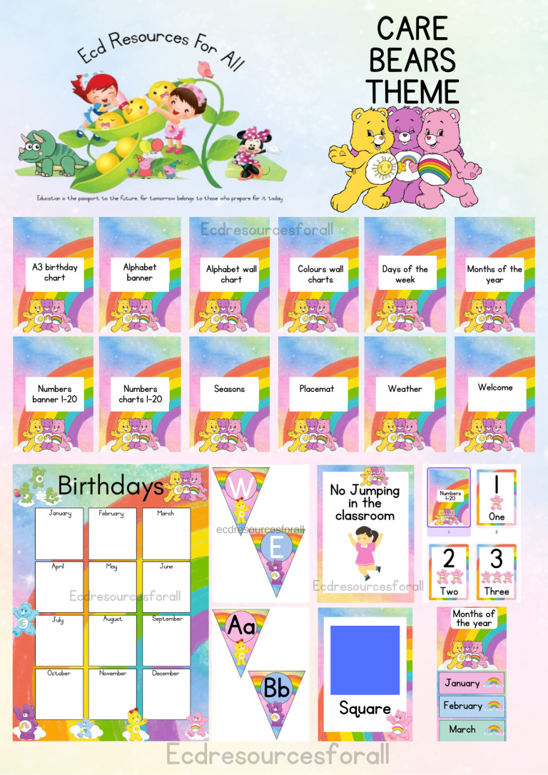 Care bears theme – ECD resources for all