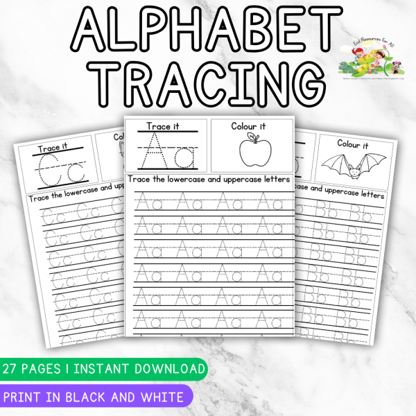 Alphabets for tracing – ECD resources for all