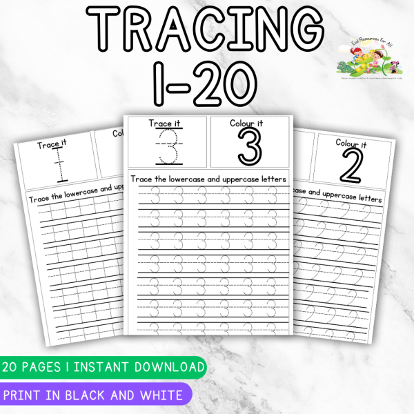numbers tracing 1-20 – ECD resources for all